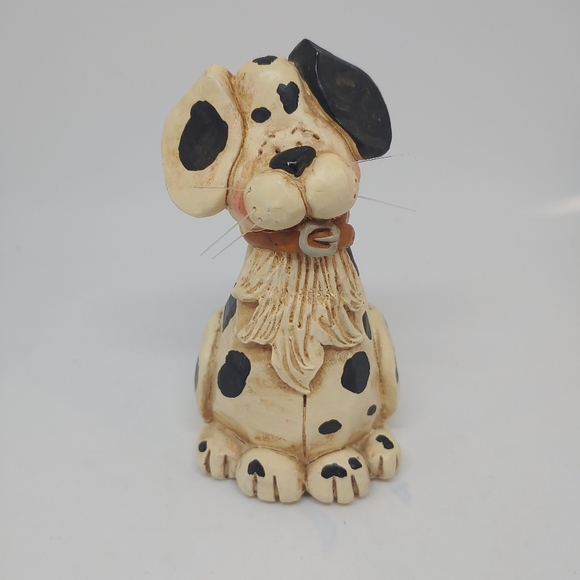 suzi skoglund | Art | Blossom Bucket Spotted Dog Folk Art Figure Suzi ...